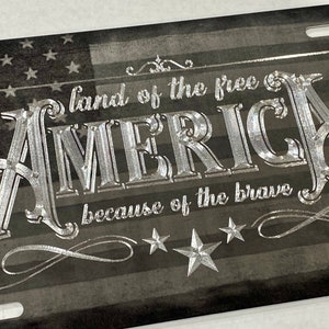 Laser Engraved US Flag and Diamond Etched America Land of the Free ...