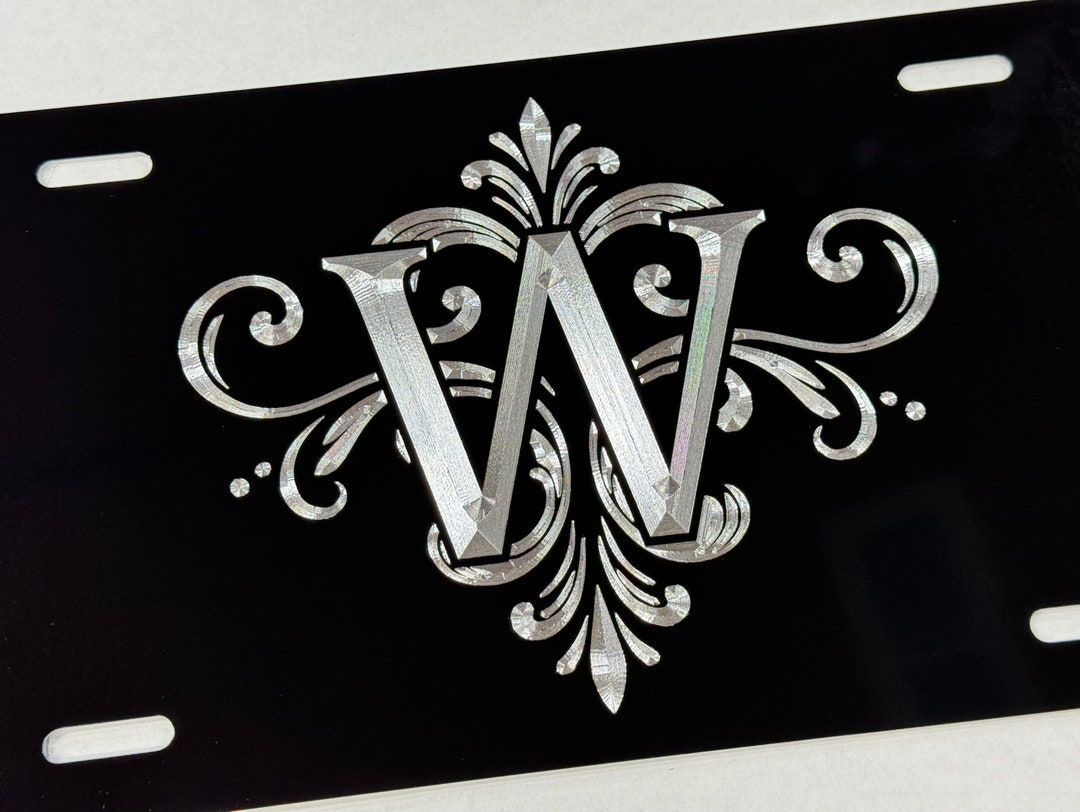 Custom Personalized Monogram License Plate Car Tag Diamond Etched ...