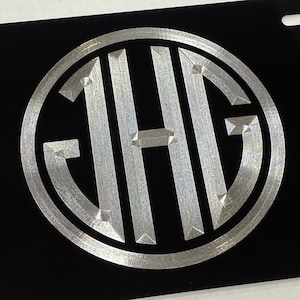 Engraved Custom Personalized Circle Monogram License Plate Car Tag ...