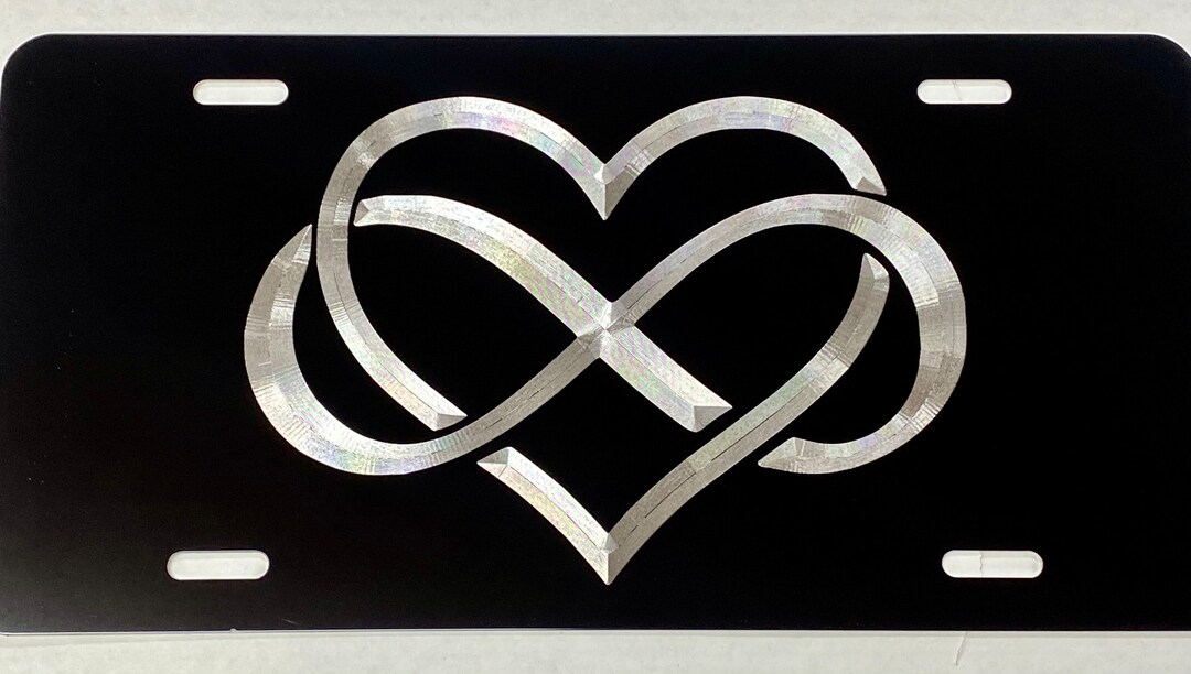 Infiniti Heart License Plate Car Tag Vanity Front Diamond Etched ...