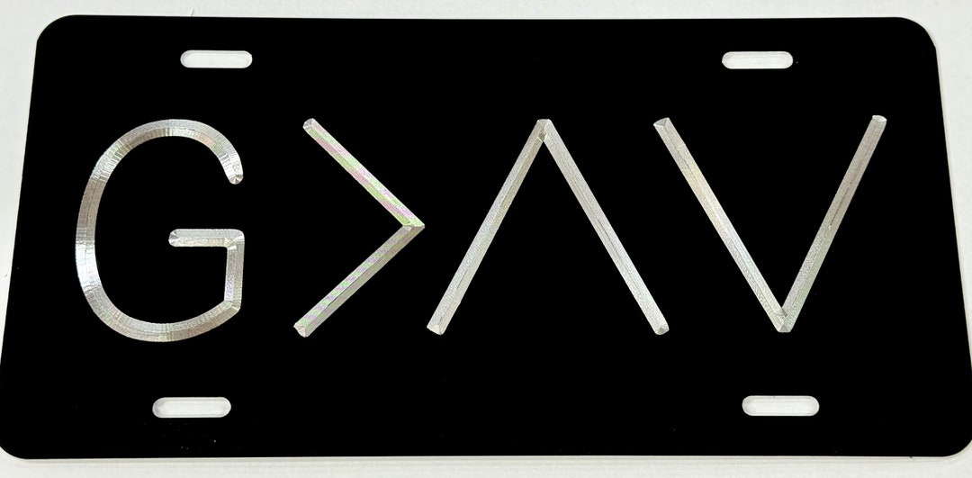 God is Greater Than Highs and Lows Christian License Plate Vanity Front ...