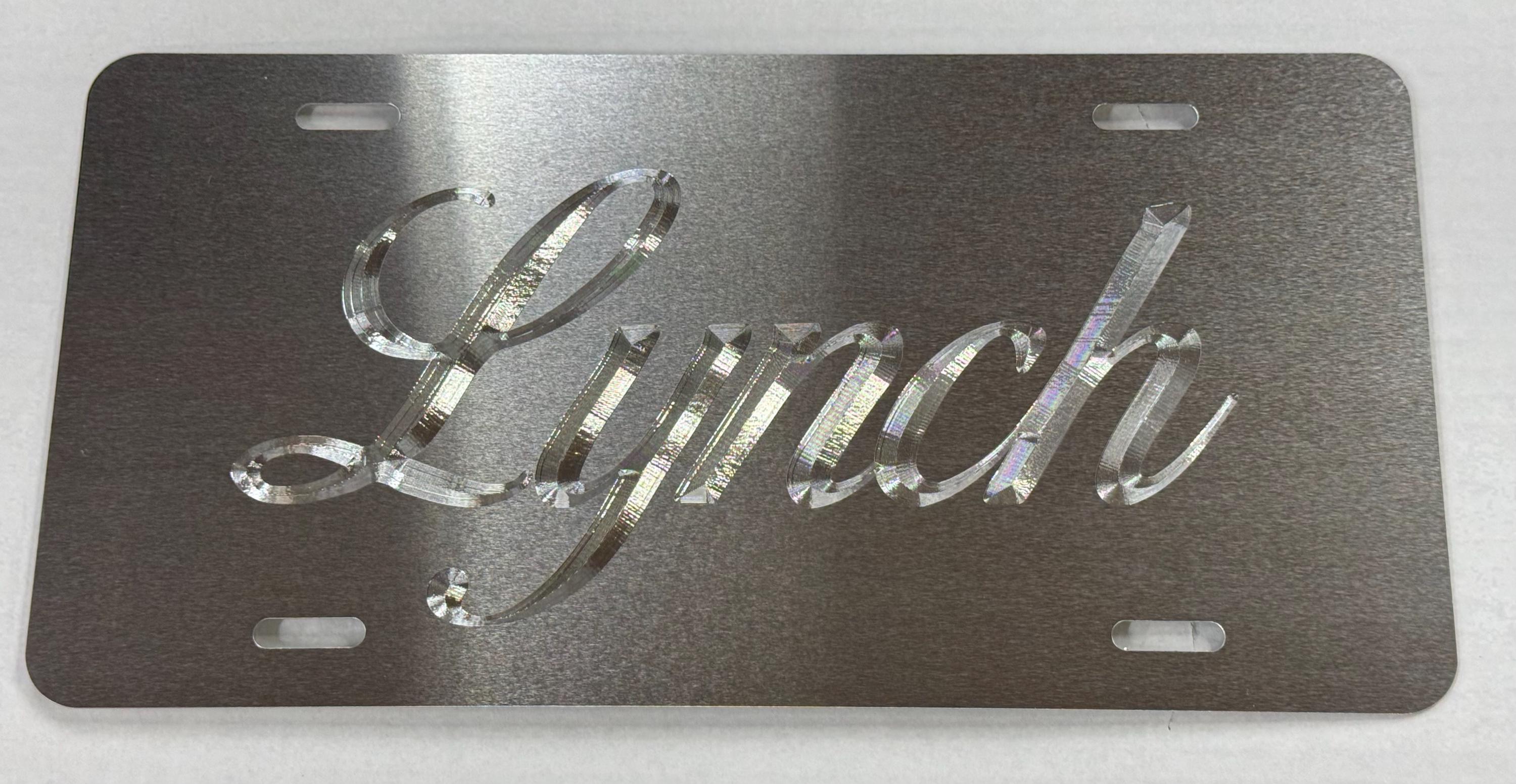 Engraved Custom Personalized Monogram License Plate Car Tag Diamond ...
