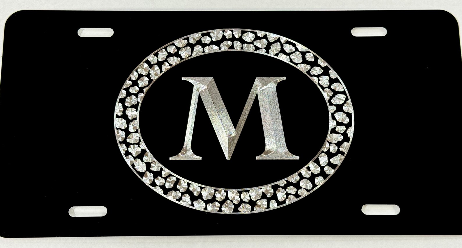 Custom Leopard Monogram License Plate Car Tag Diamond Etched Engraved ...
