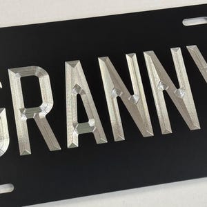 Custom Your Name or Text License Plate MATTE Black Car Tag Diamond ...
