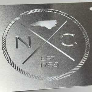 NC North Carolina State License Plate Car Tag Diamond Etched on Black ...