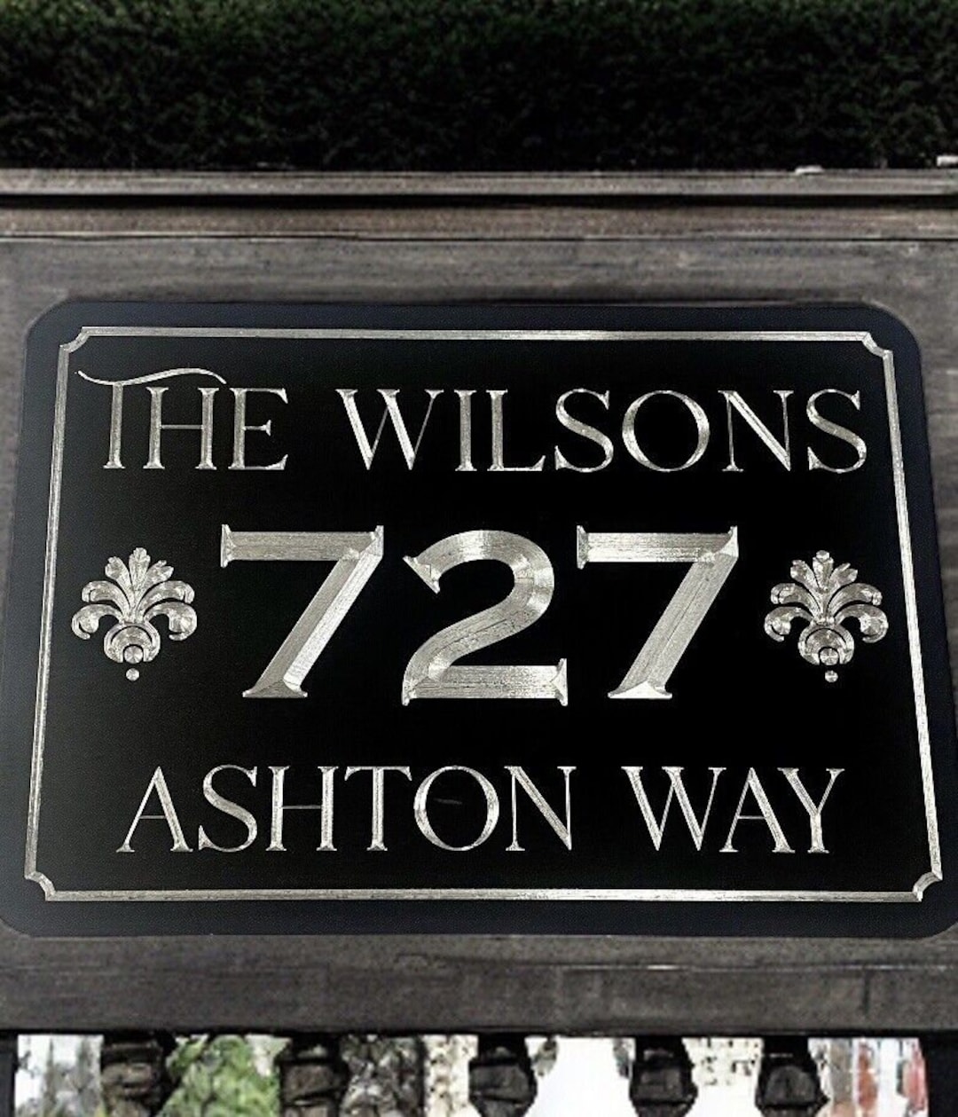 Silver Engraved Custom Personalized Your Name House Number Street ...