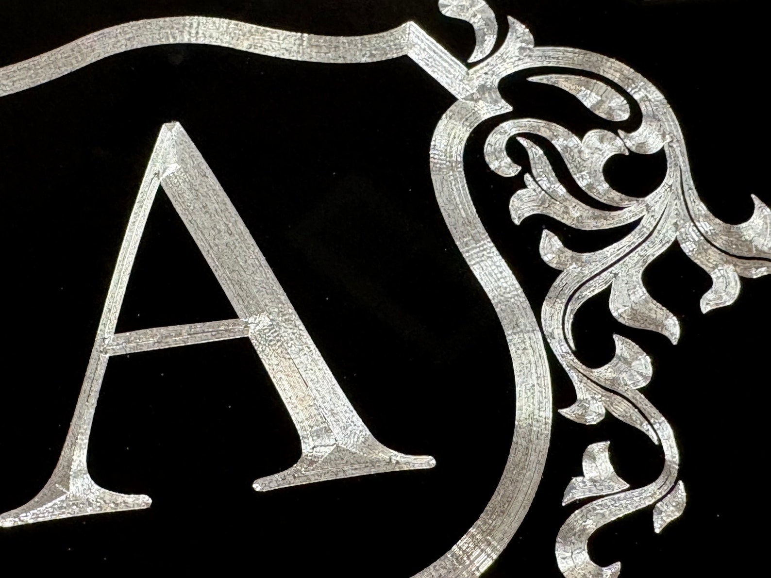 Custom Letter Leaf Crest License Plate Car Tag Diamond Etched Engraved ...