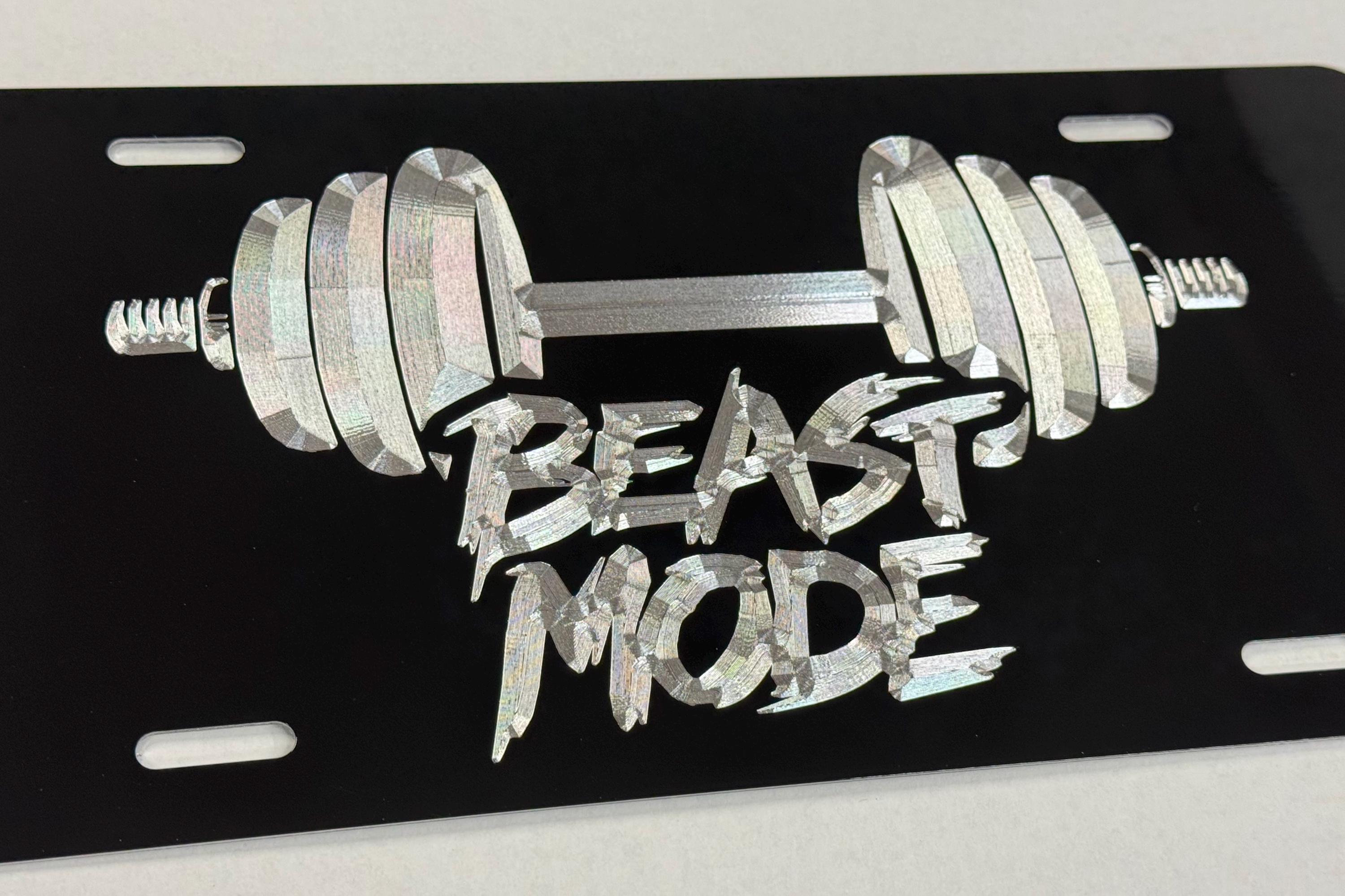 Engraved Beast Mode Weightlifting Gift License Plate Car Tag Diamond ...