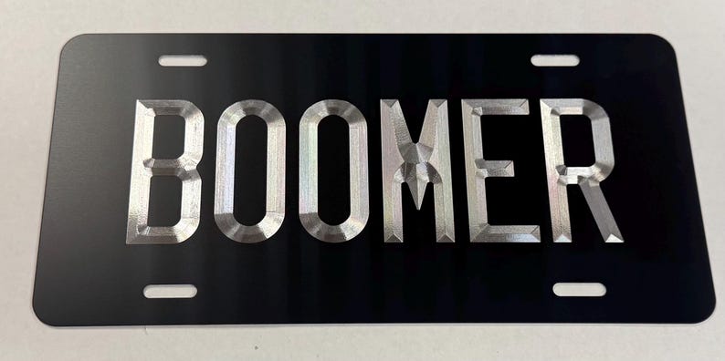 Custom 18x5.5 License Plate MATTE Black Car Tag Diamond Etched ...