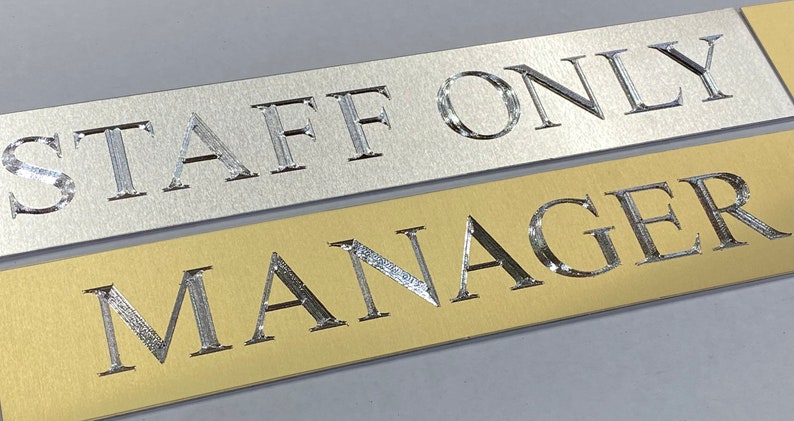 Designer Engraved Gold Silver Diamond Etched Aluminum Metal 10x2 8x2 ...