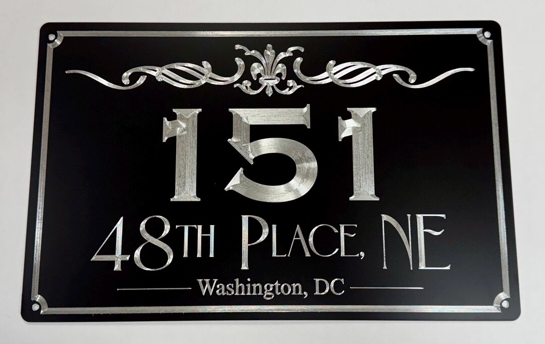 Custom House Number Street Address Sign Diamond Etched Engraved on ...