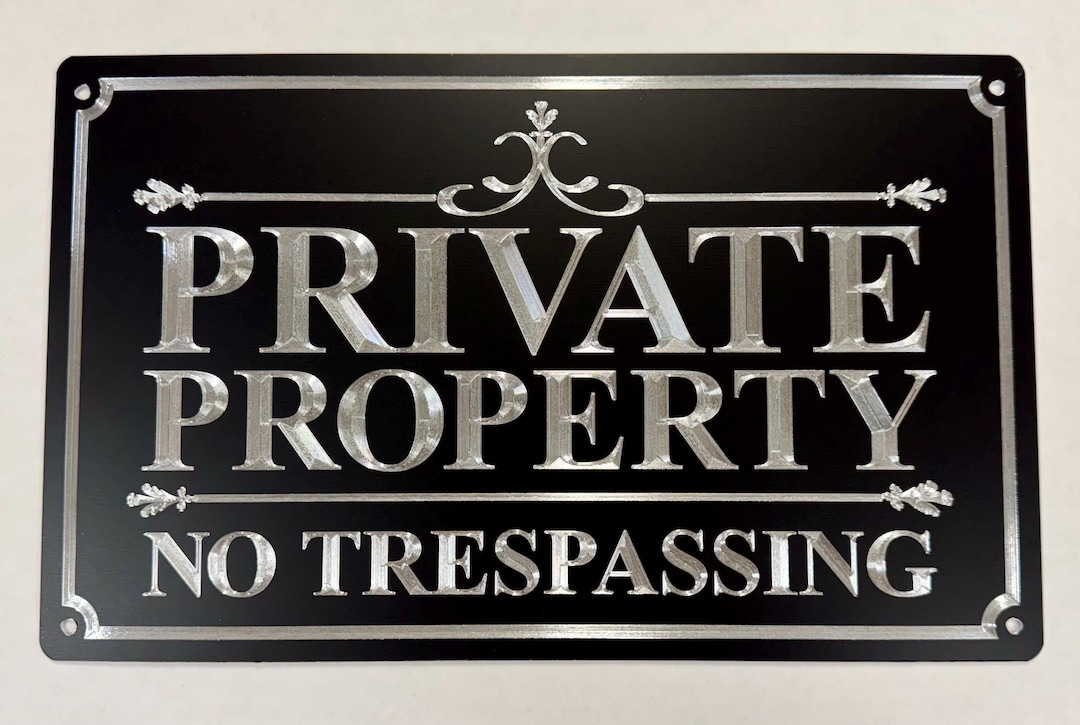 Private Property No Trespassing Sign Diamond Etched Engraved on ...