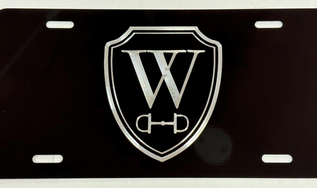 Equestrian Monogram Horse Crest License Plate Car Tag Diamond Etched ...