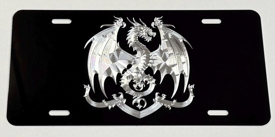 Dragon License Plate Vanity Front Car Tag Diamond Etched Engraved on ...