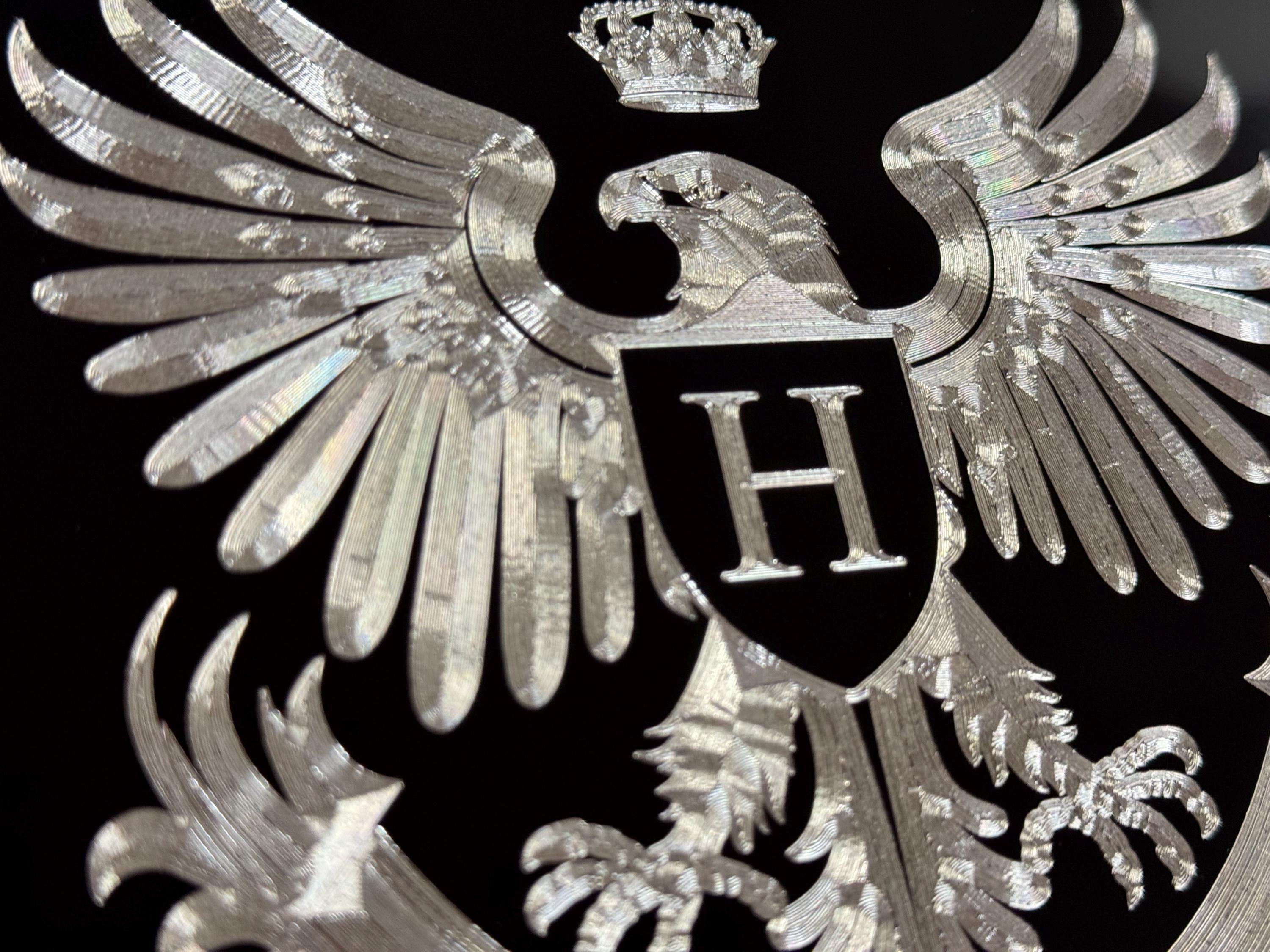 Royal Eagle Family Crest Custom License Plate Car Tag Diamond Etched ...