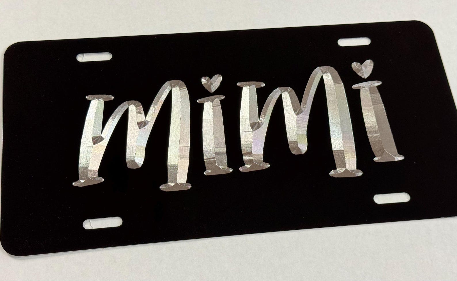 Engraved Mimi License Plate Front Vanity Car Tag Diamond Etched on ...