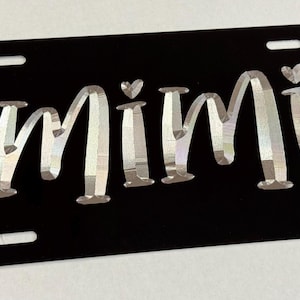 Engraved Mimi License Plate Front Vanity Car Tag Diamond Etched on ...