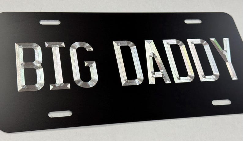 Custom 18x5.5 License Plate MATTE Black Car Tag Diamond Etched ...