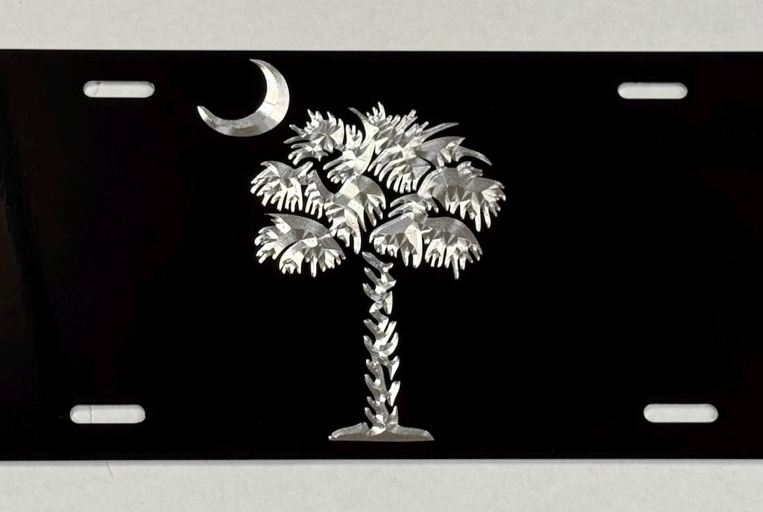 Engraved SC South Carolina State Palmetto Palm Tree License Plate Car ...