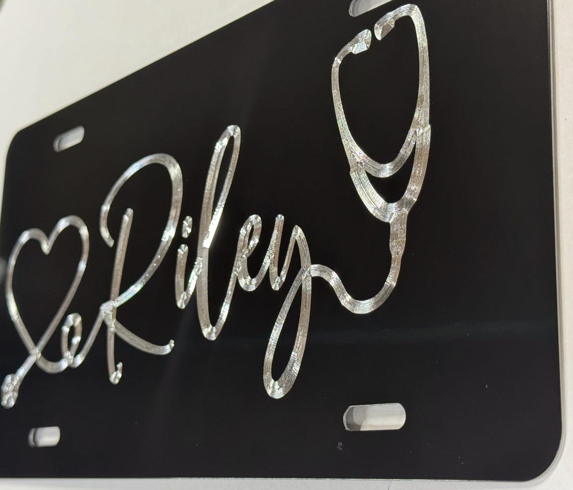 Custom Nurse License Plate RN LPN Car Tag Silver Diamond Etched ...
