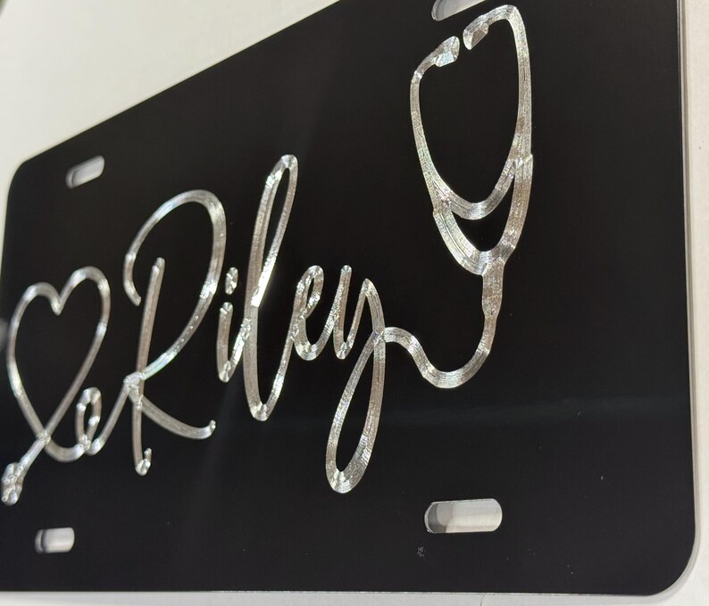 Custom Nurse License Plate RN LPN Car Tag Silver Diamond Etched ...