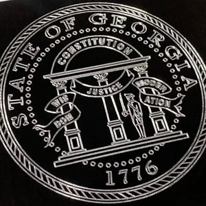 Georgia GA State Seal License Plate Car Tag Diamond Etched Engraved ...