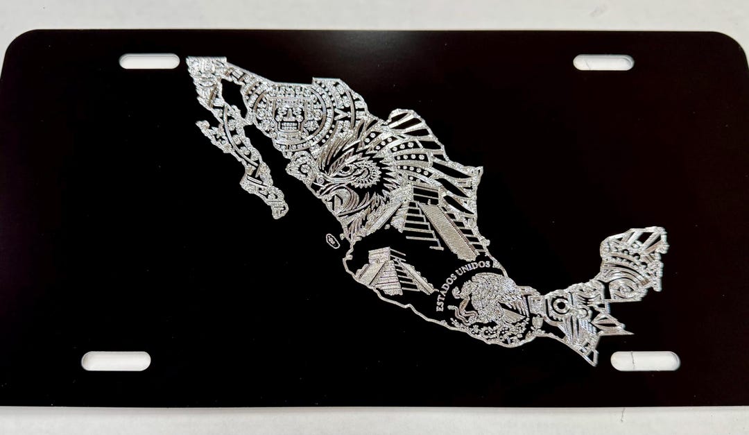 Mexico Aztec Mayan Symbol License Plate Vanity Front Car Tag Diamond ...