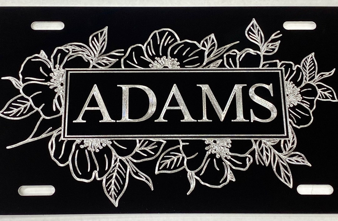 Engraved Custom Personalized Your Name or Text in Flowers License Plate ...