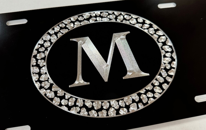 Custom Leopard Monogram License Plate Car Tag Diamond Etched Engraved ...