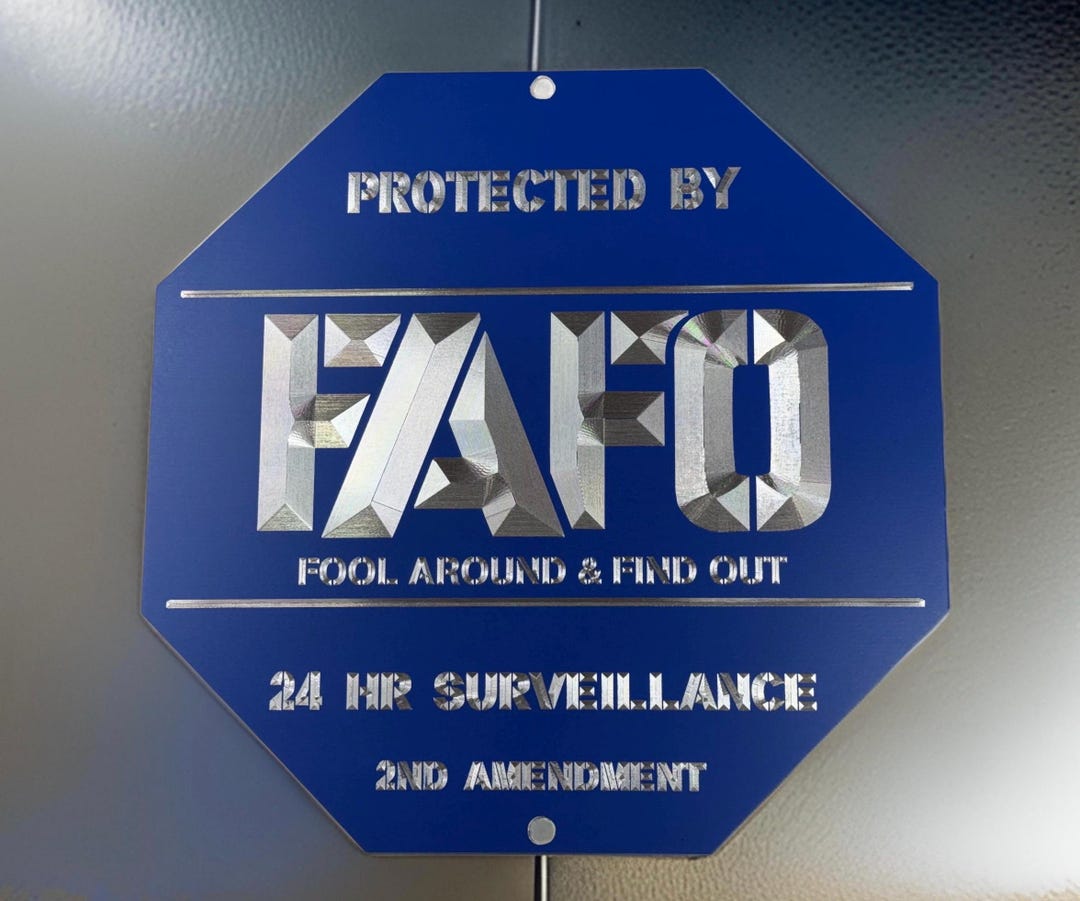 FAFO Sign Fool Around and Find Out Home Surveillance Designer Decor ...