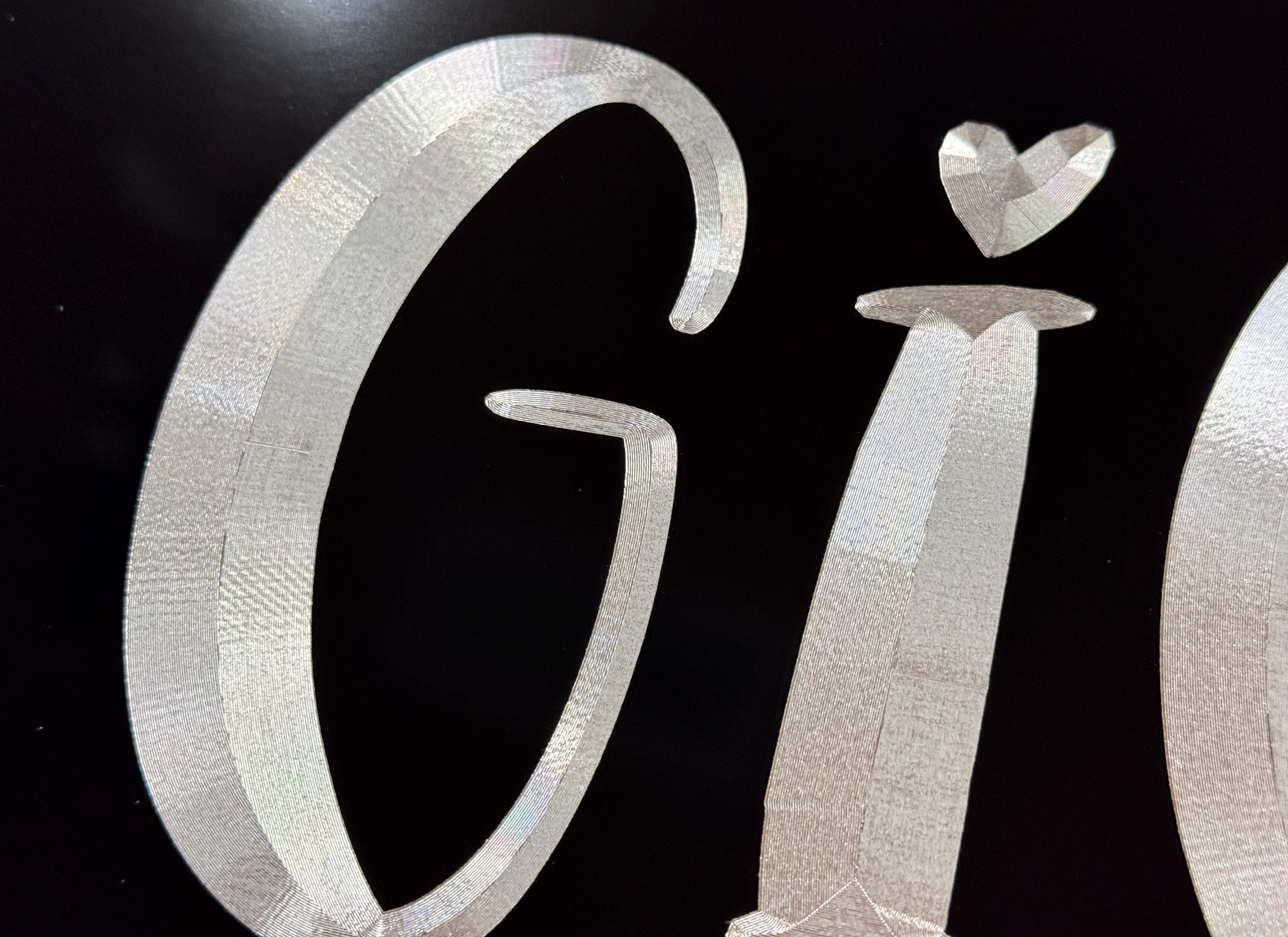 GIGI License Plate Car Tag Diamond Etched Engraved on Black Aluminum ...