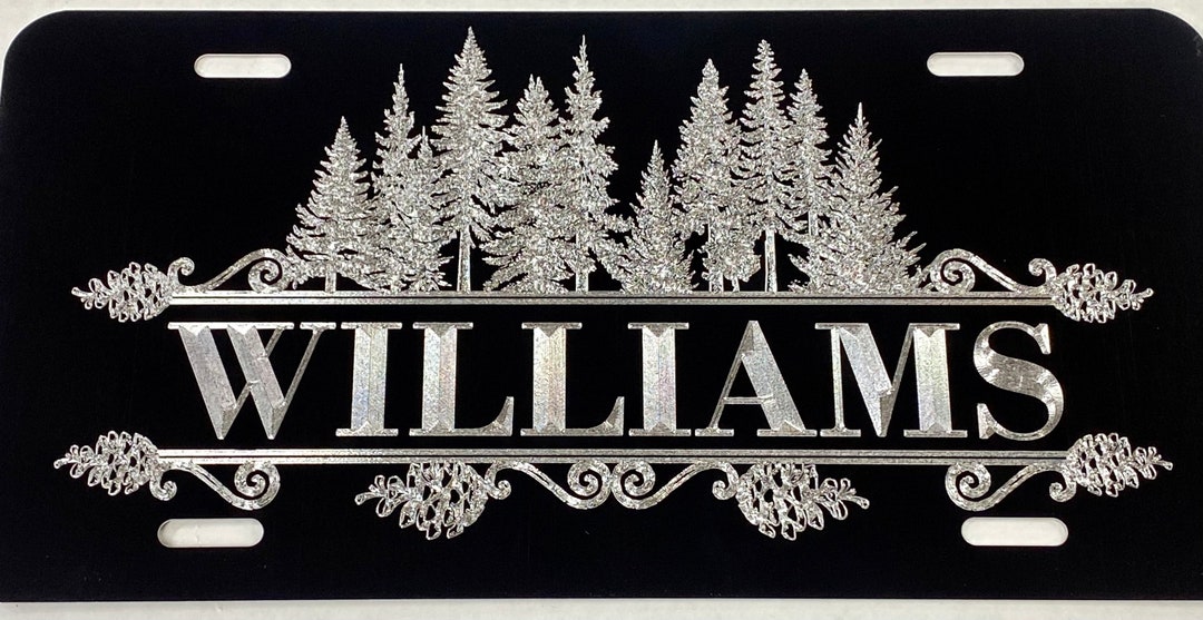Engraved Custom Personalized Your Name or Text Forest Trees License ...