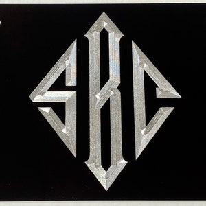 Engraved Custom Personalized Diamond Monogram License Plate Vanity ...