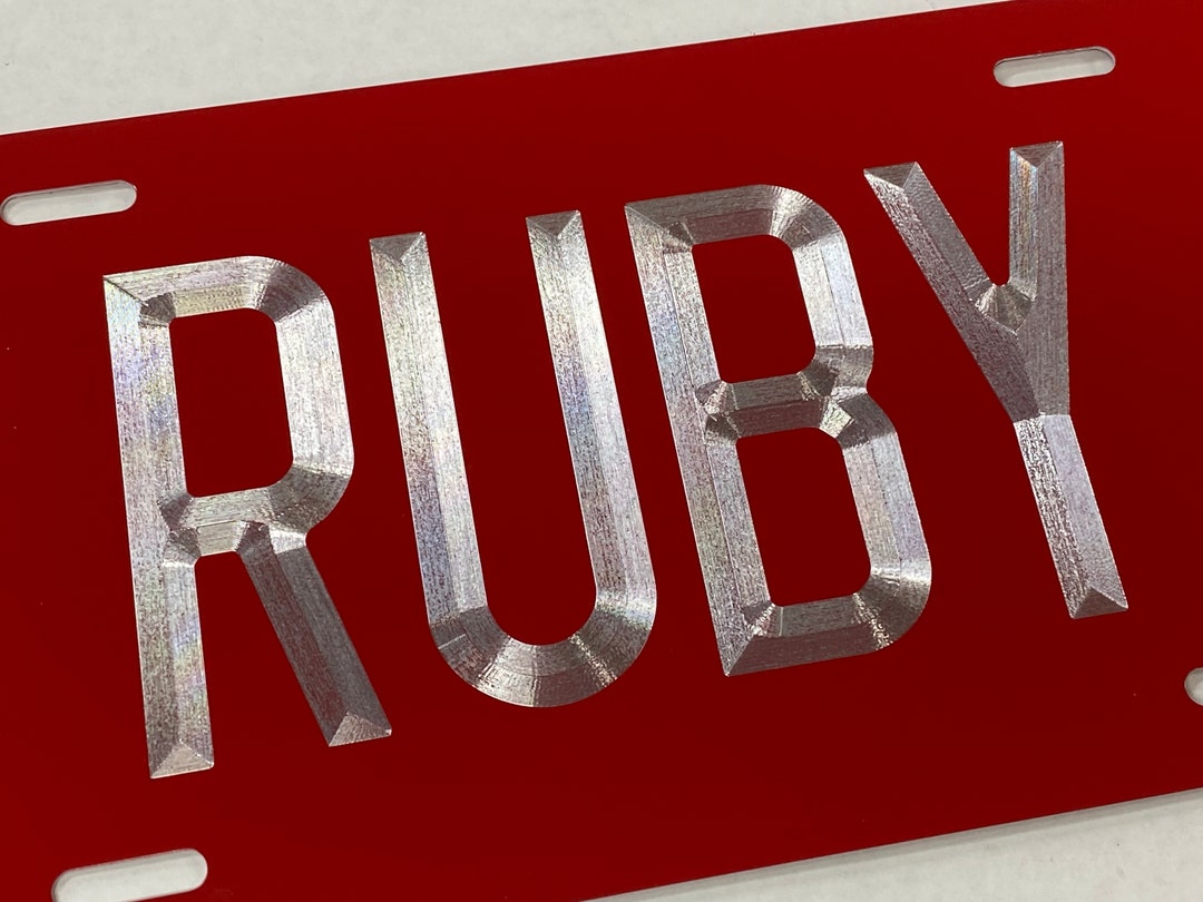 Red License Plate Engraved Custom Personalized YOUR Name or Text Car ...