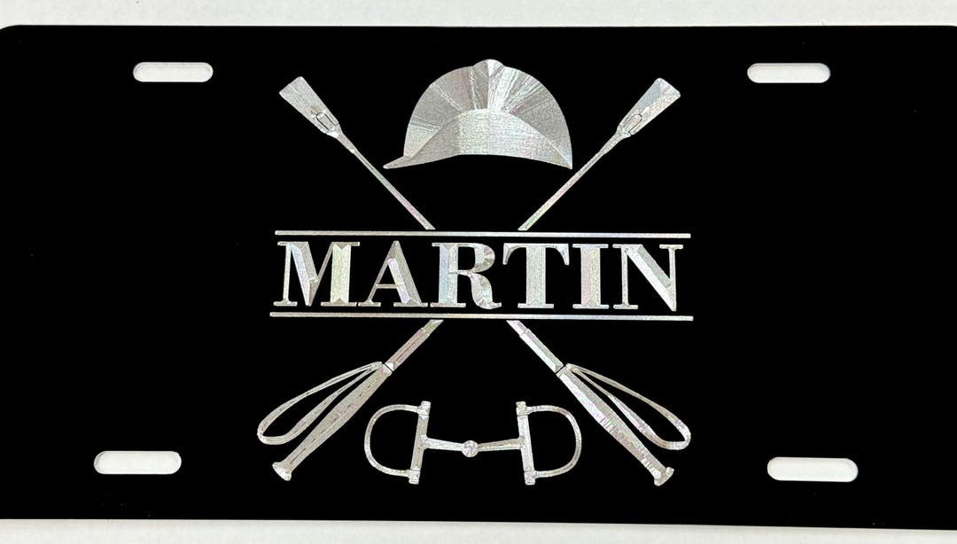 Custom Equestrian Horse Riding License Plate Car Tag Diamond Etched ...