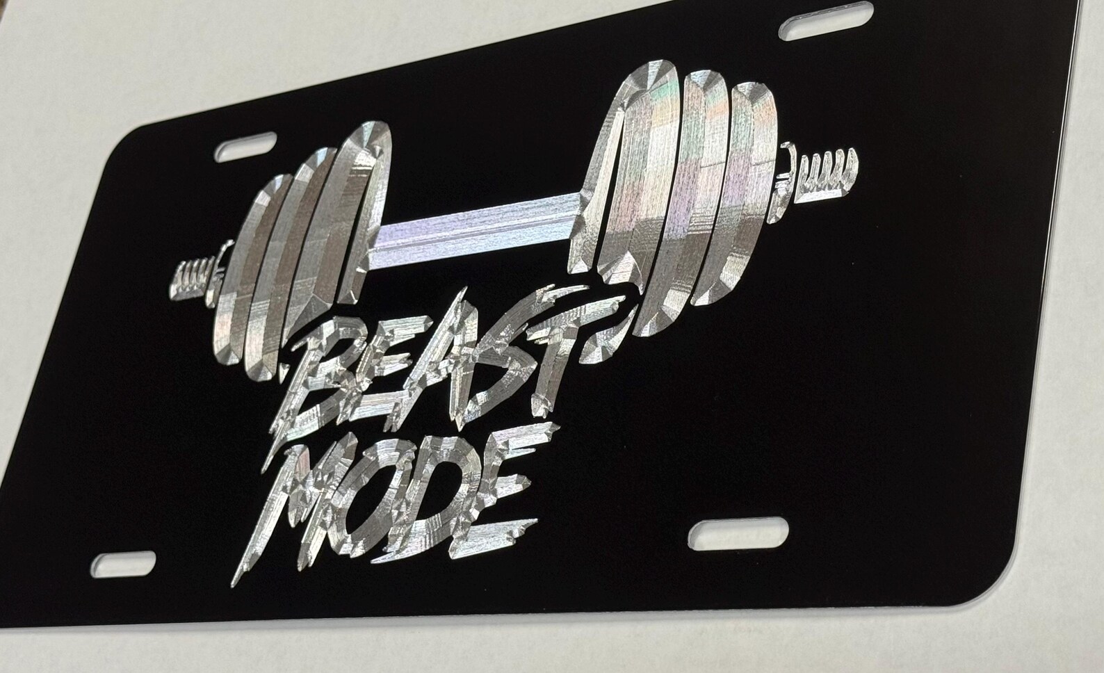 Engraved Beast Mode Weightlifting Gift License Plate Car Tag Diamond ...