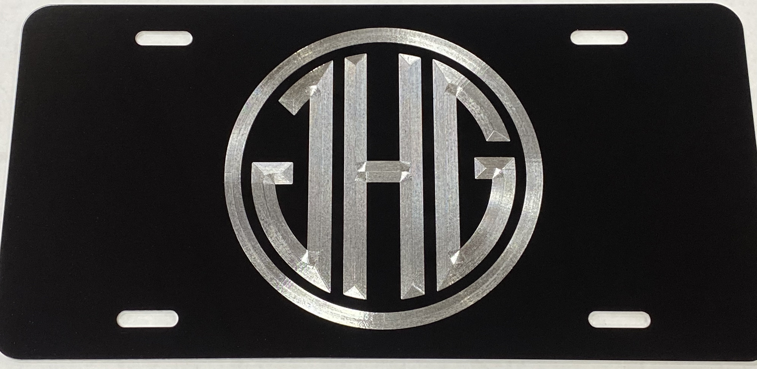 Engraved Custom Personalized Circle Monogram License Plate Car Tag ...