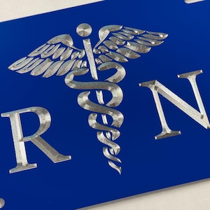 RN Registered Nurse License Plate Engraved Car Tag Silver Diamond ...