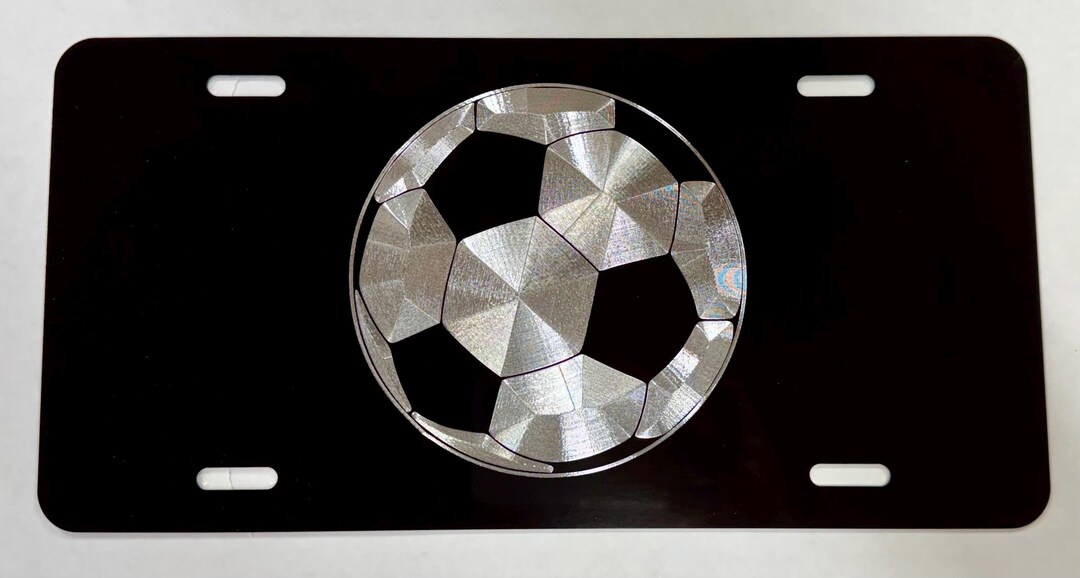 Soccer Ball License Plate Car Tag Gift Diamond Etched Engraved on ...