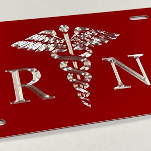 RN Registered Nurse License Plate Engraved Car Tag Silver Diamond ...
