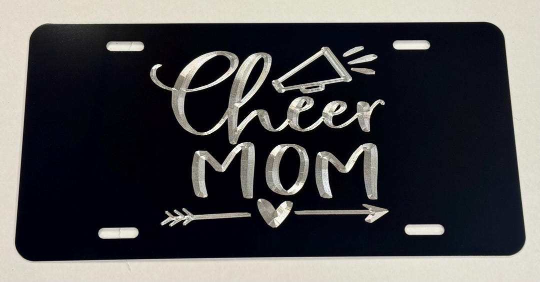 Cheer Mom License Plate Car Tag Diamond Etched Engraved on Aluminum ...