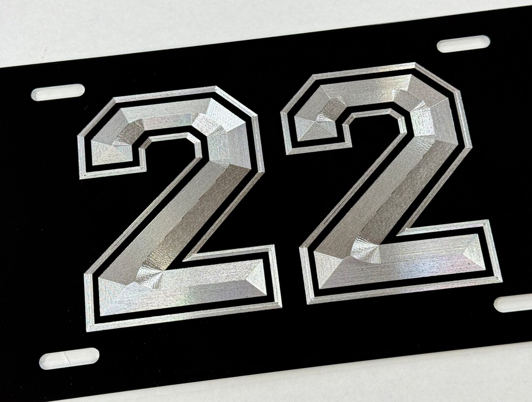 Custom Personalized Varsity Number License Plate Car Tag Diamond Etched ...