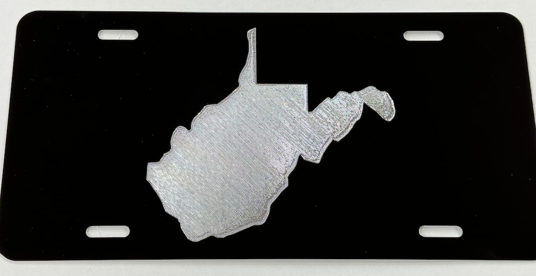 WV West Virginia State License Plate Car Tag Diamond Etched Engraved on ...