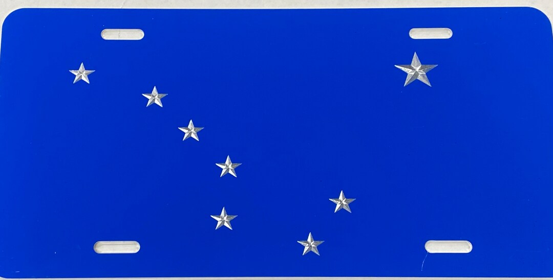 Engraved Alaska AK State Flag Stars License Plate Vanity Front Car Tag ...