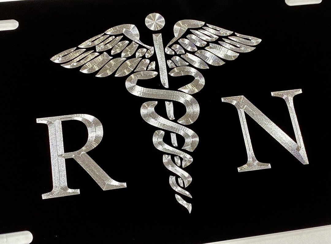 RN Registered Nurse License Plate Engraved Car Tag Silver Diamond ...
