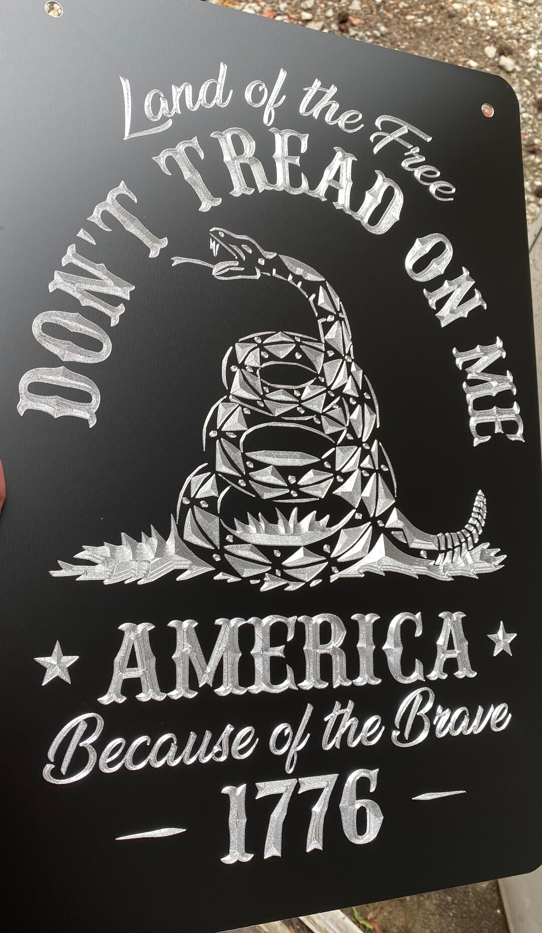 Engraved Dont Tread on Me Gadsden Flag 18x12 Garden Flag Man Cave Black ...