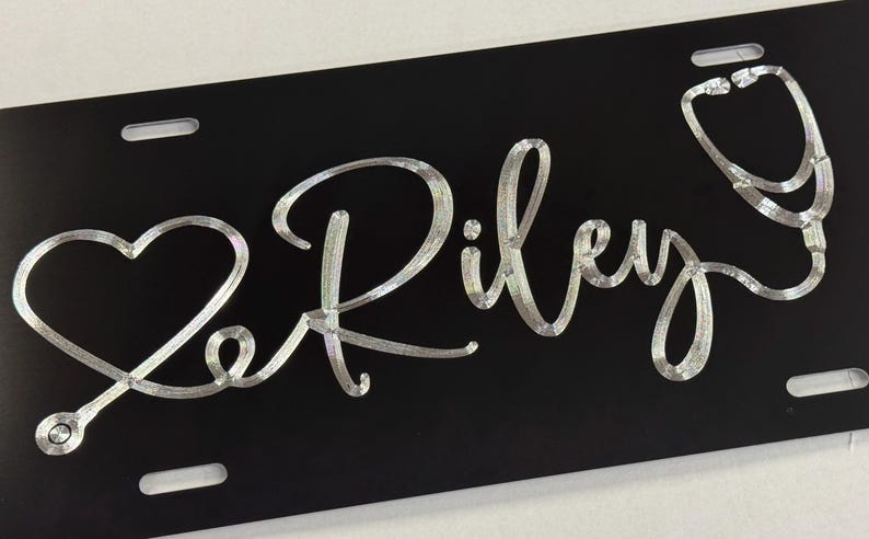 Custom Nurse License Plate RN LPN Car Tag Silver Diamond Etched ...