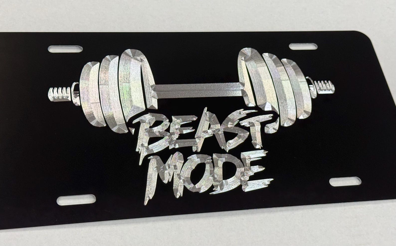 Engraved Beast Mode Weightlifting Gift License Plate Car Tag Diamond ...