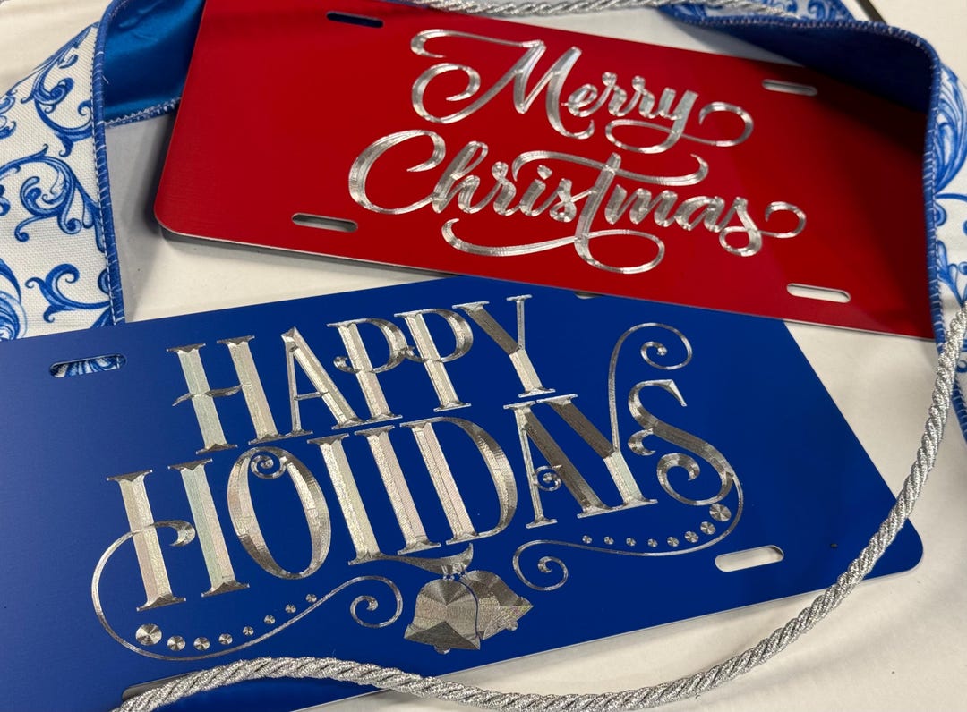 Christmas License Plate Vanity Front Car Tag Diamond Etched on Aluminum ...