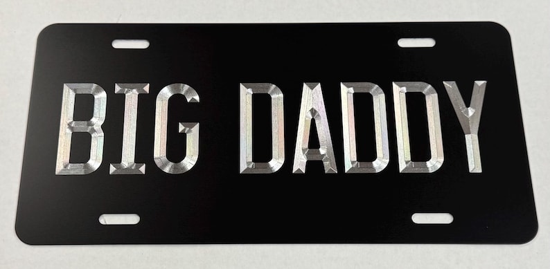 Custom 18x5.5 License Plate MATTE Black Car Tag Diamond Etched ...
